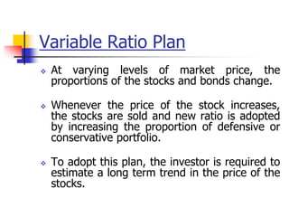 Formula Plan in Securities Analysis and Port folio Management | PPTX