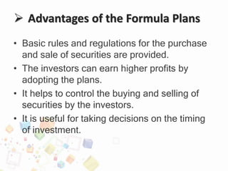 Formula Plan in Securities Analysis and Port folio Management | PPTX