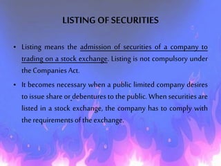 Listing of Securities and Book building | PPTX