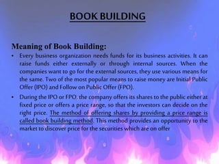 Listing of Securities and Book building | PPT