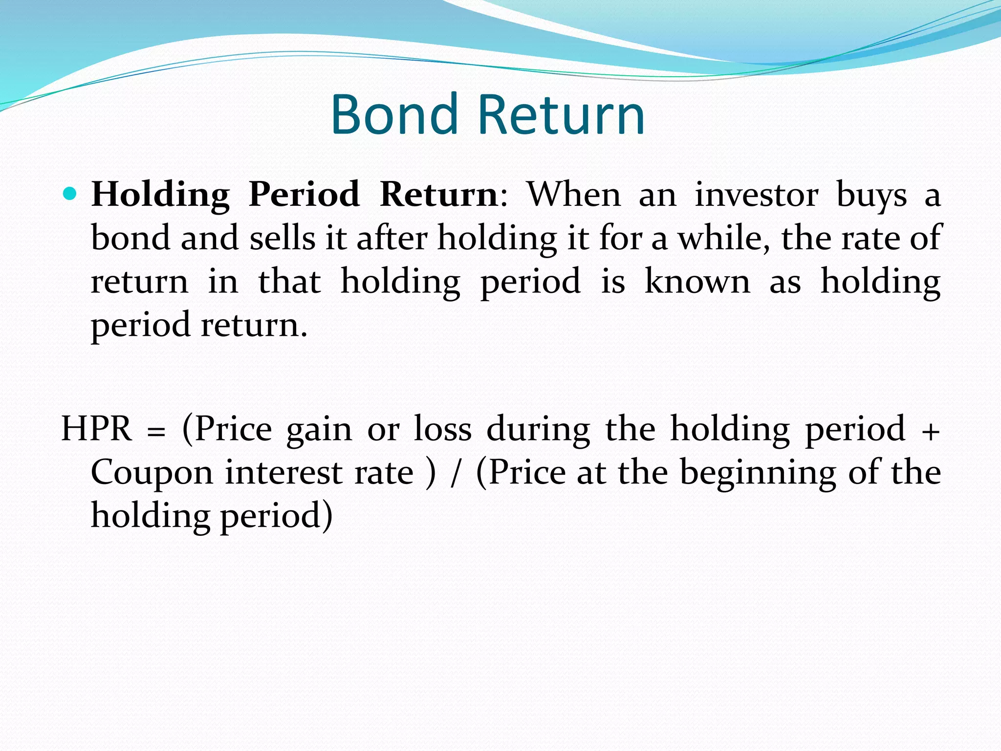 Security Analysis - Bond-Return_and_Valuation | PPTX | Stocks and Bonds ...