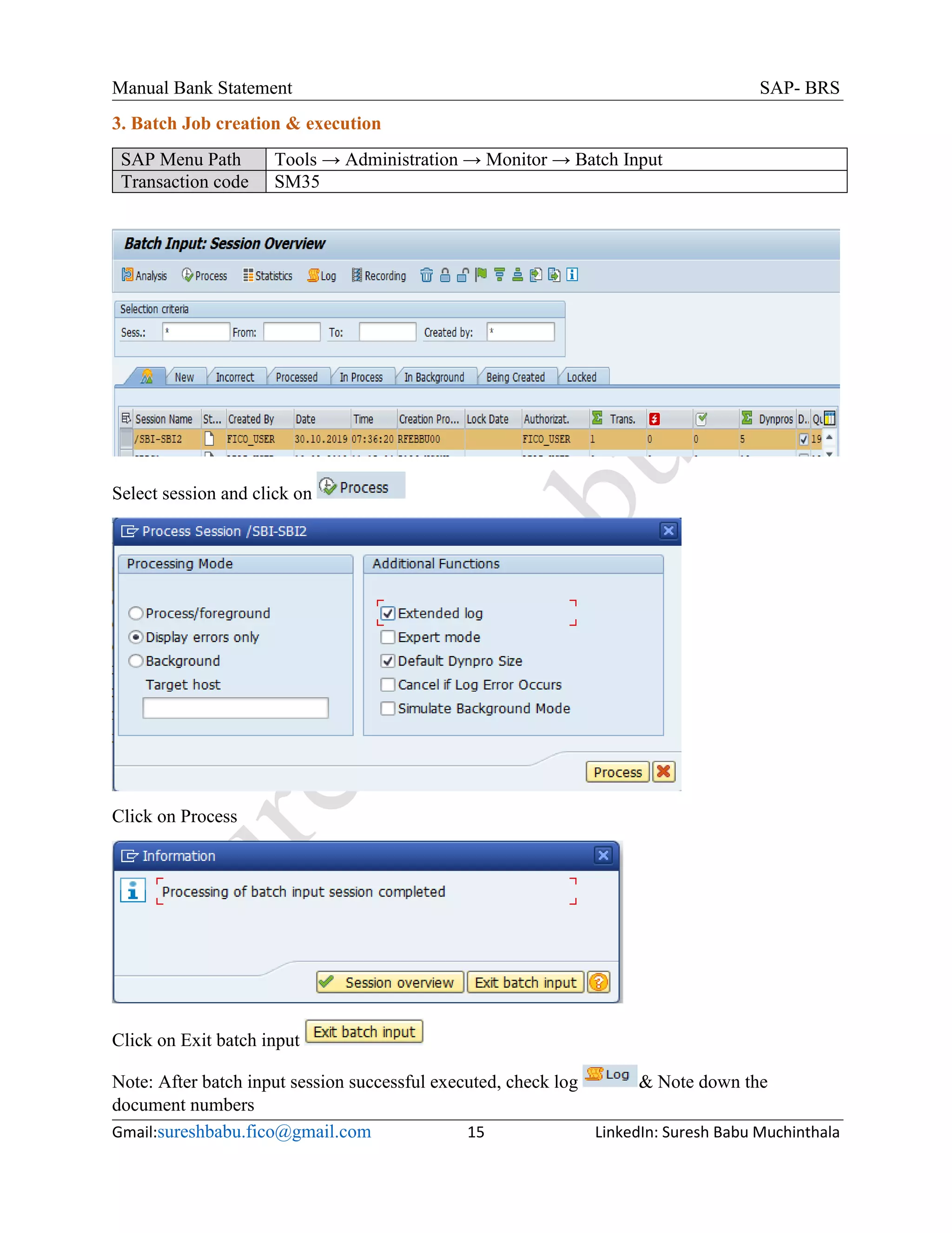 Sap manual bank statement process flow | PDF