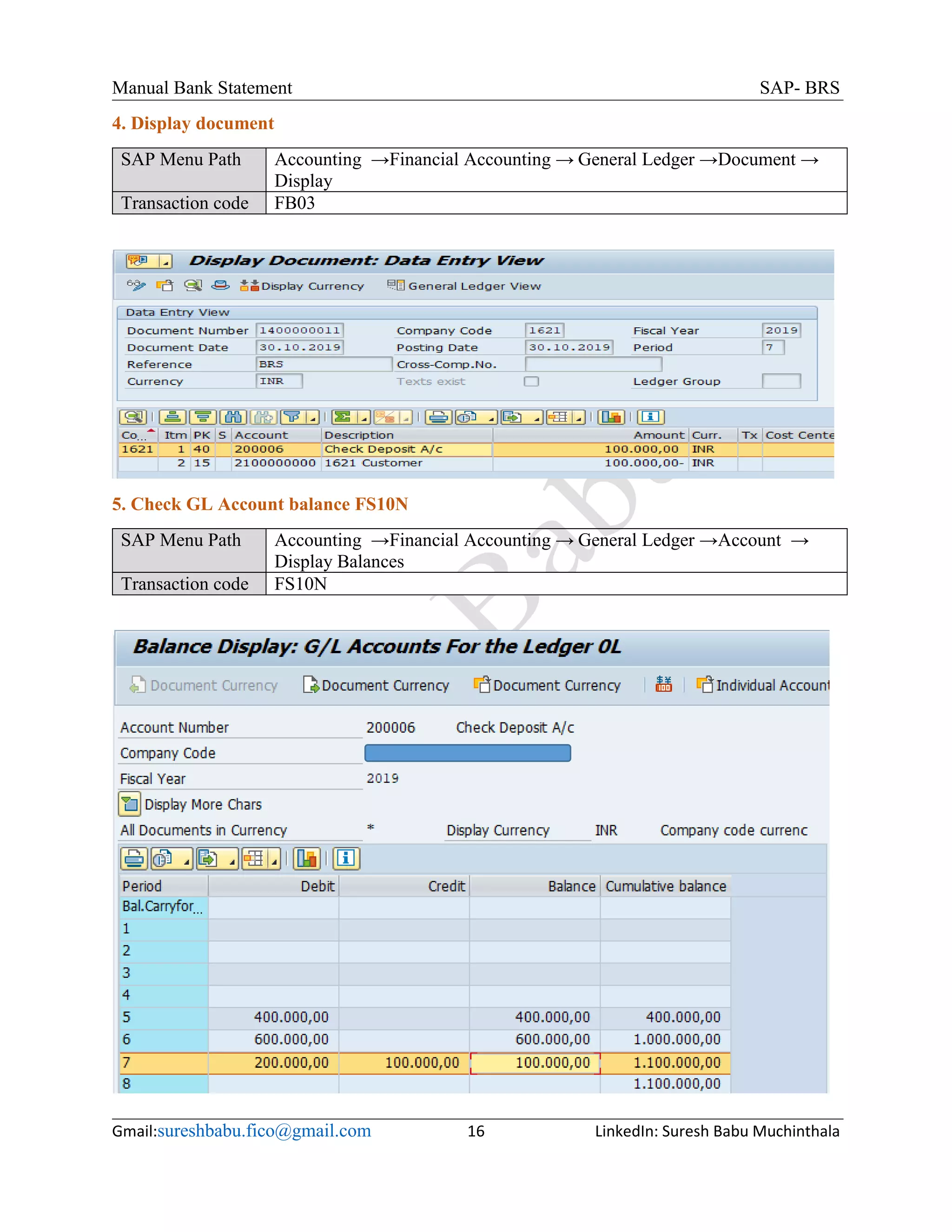 Sap manual bank statement process flow | PDF