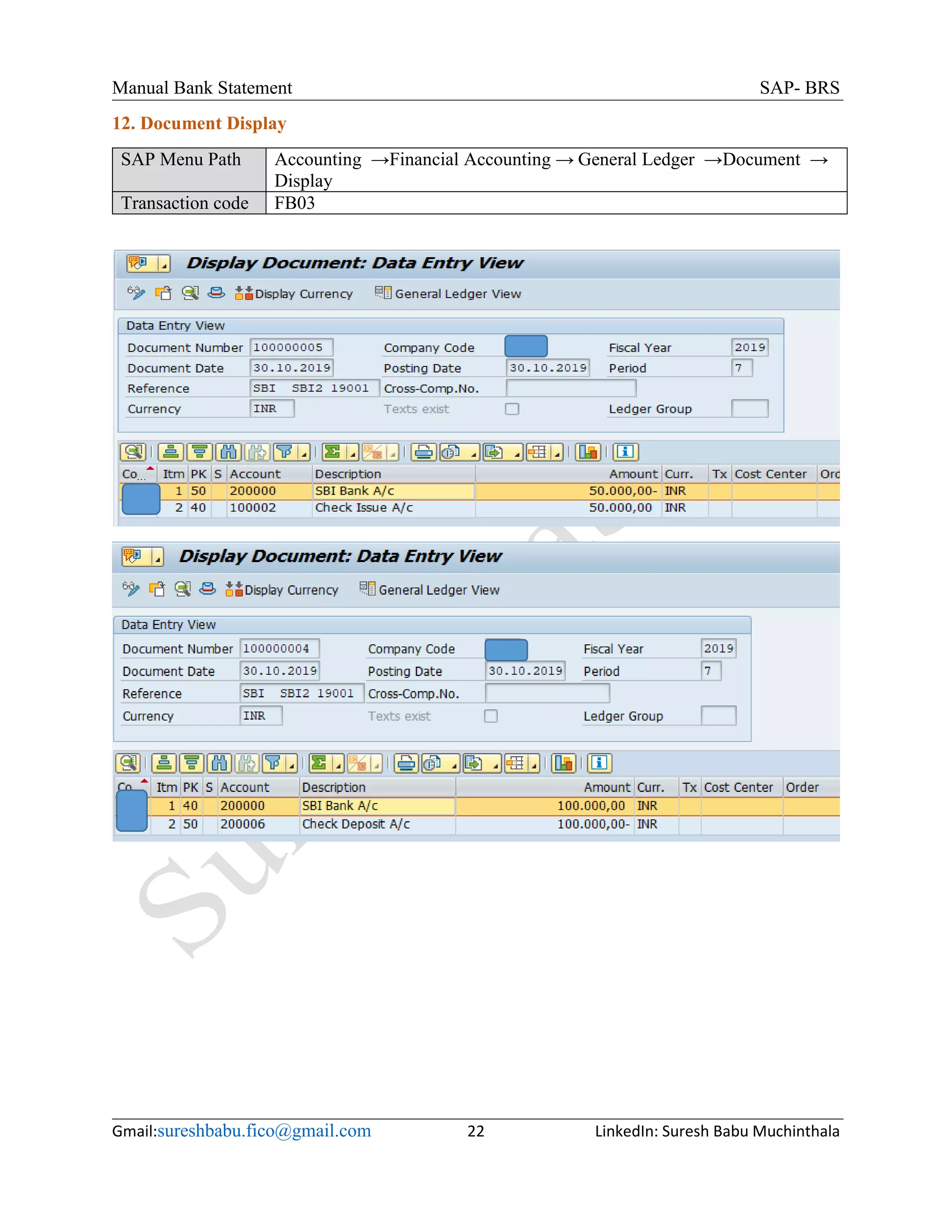 Sap manual bank statement process flow | PDF