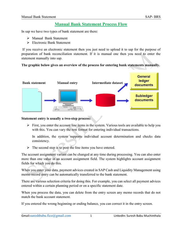 Sap manual bank statement process flow | PDF | Credit Cards | Personal Debt