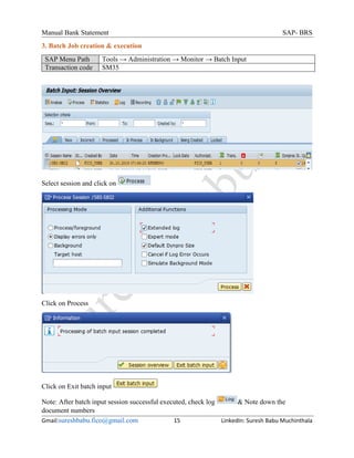 Sap manual bank statement process flow | PDF
