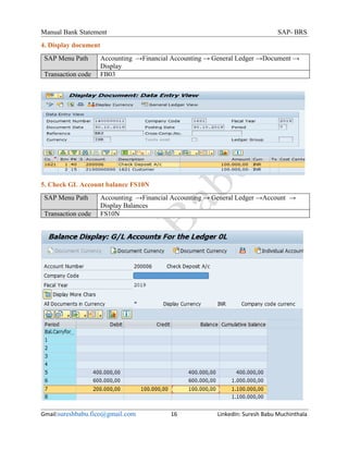 Sap manual bank statement process flow | PDF