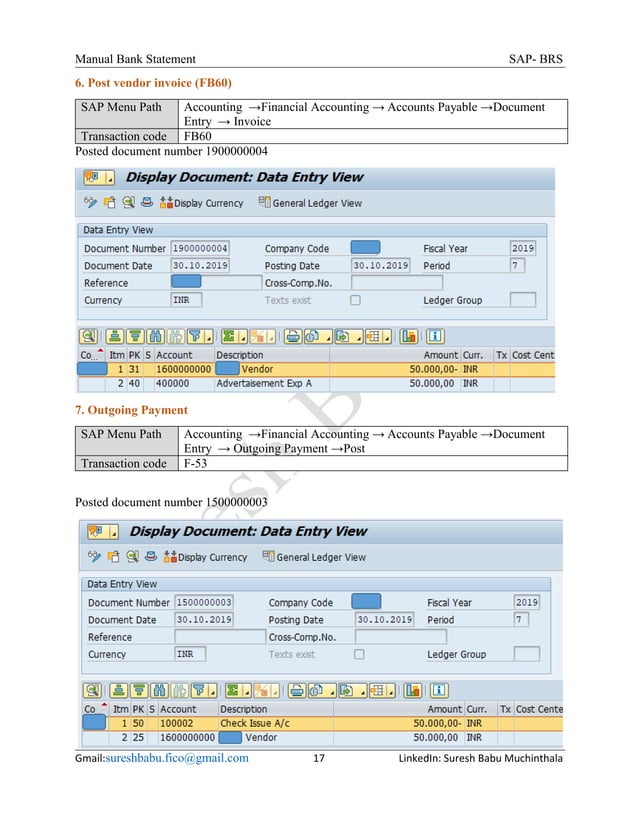 Sap manual bank statement process flow | PDF | Credit Cards | Personal Debt