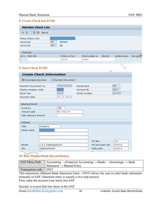 Sap manual bank statement process flow | PDF