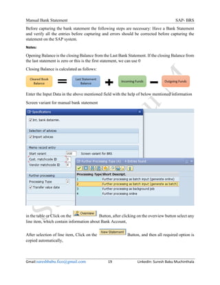 Sap manual bank statement process flow | PDF