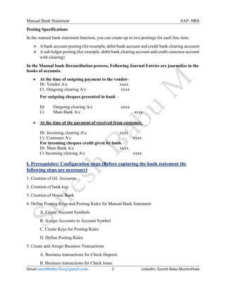 Sap manual bank statement process flow | PDF