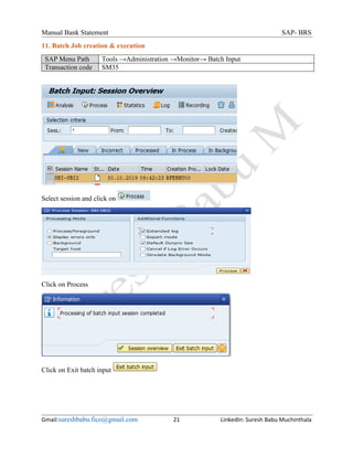 Sap manual bank statement process flow | PDF