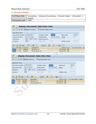 Sap manual bank statement process flow | PDF