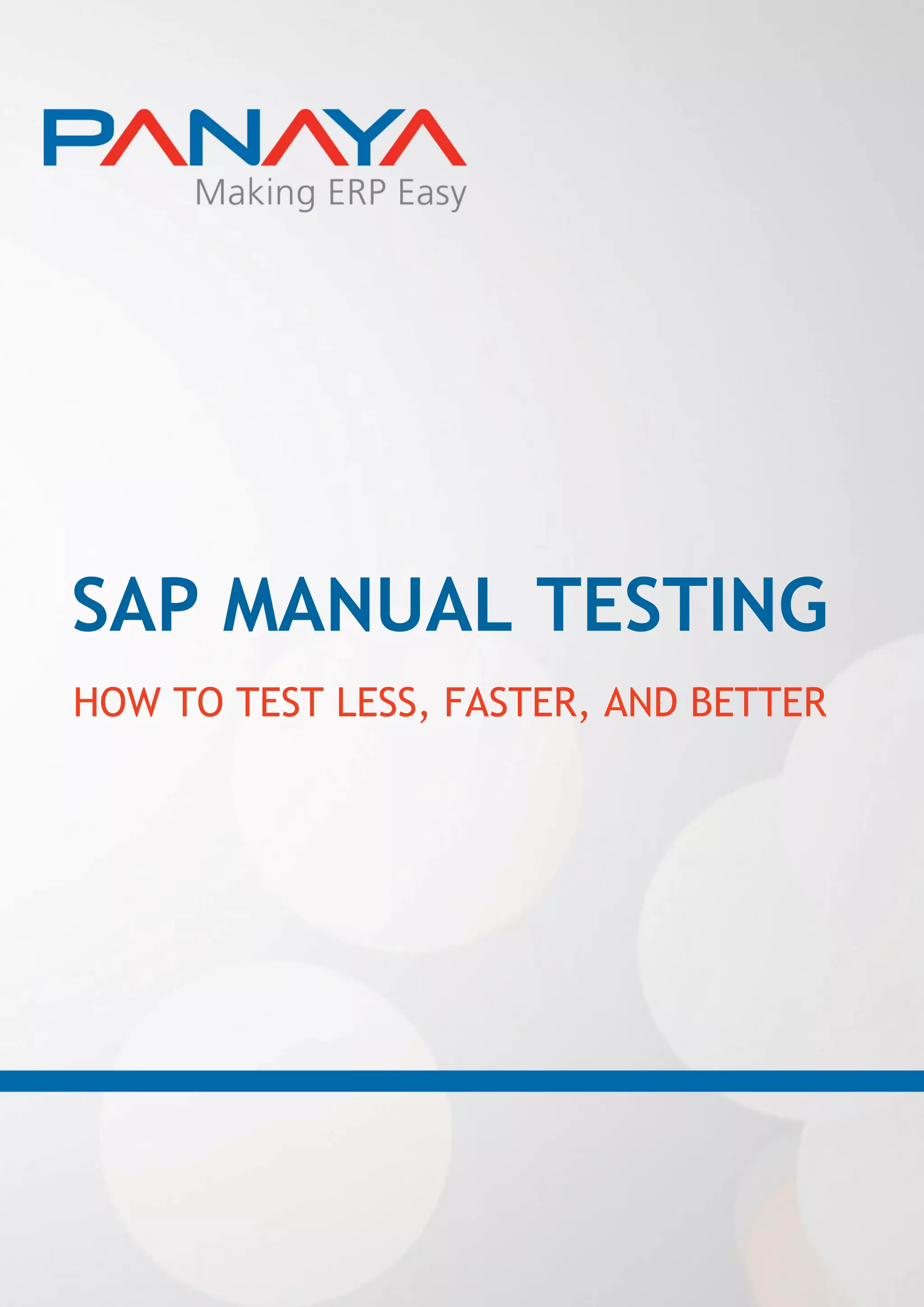 Sap manual testing | PDF