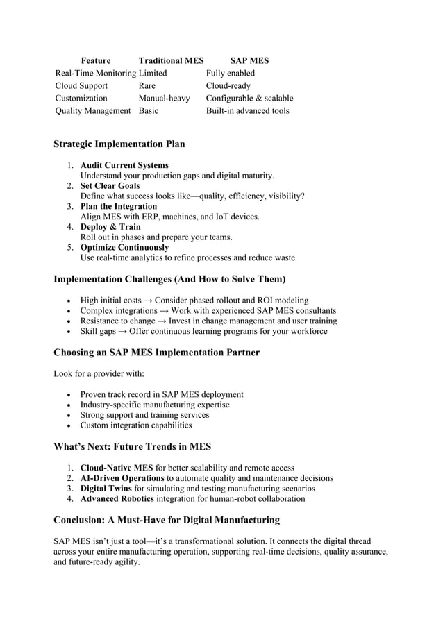 SAP Manufacturing Execution System A Complete Guide for Smart Factories ...