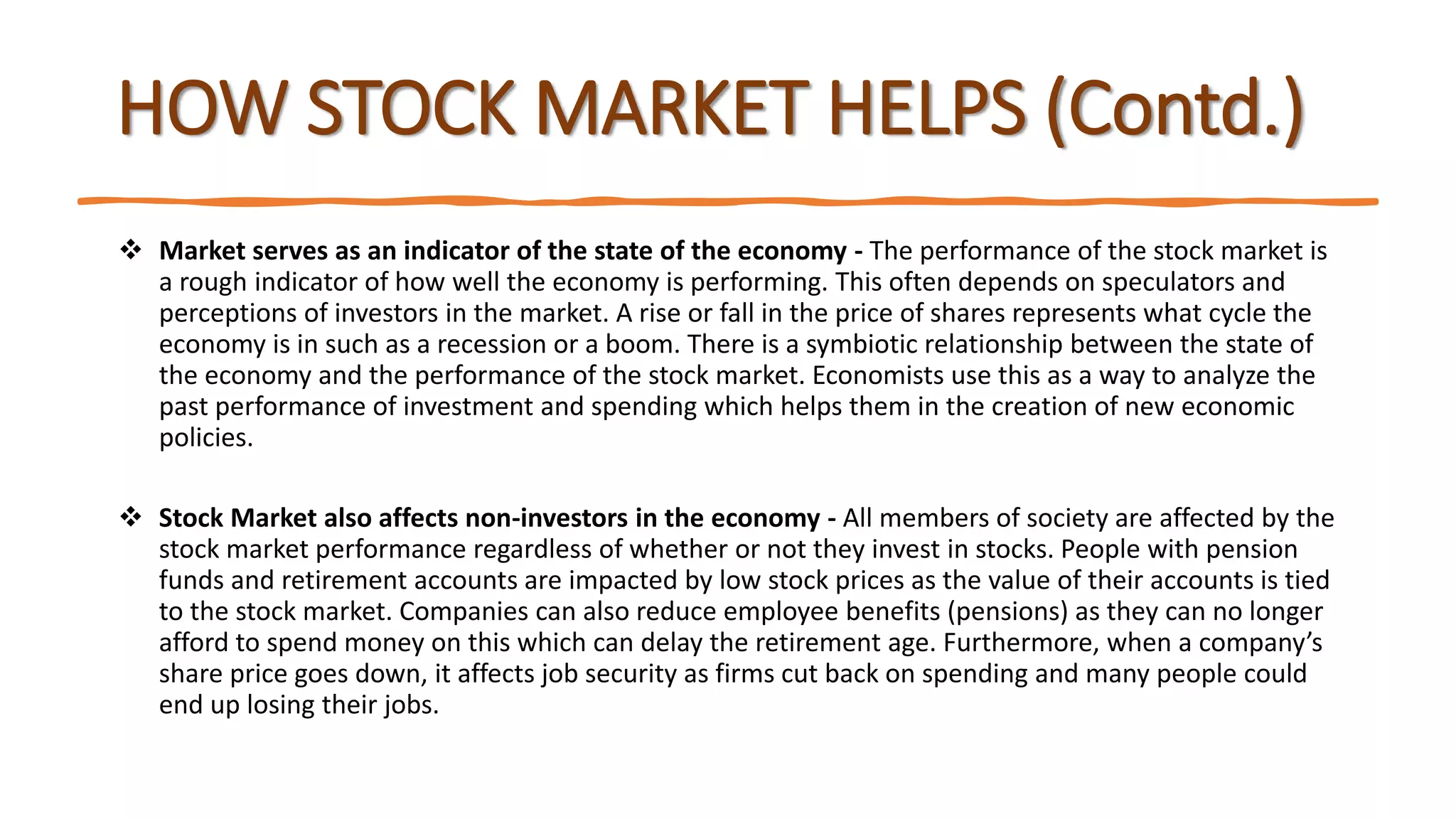 STOCK MARKET AND ITS IMPORTANCE | PPTX