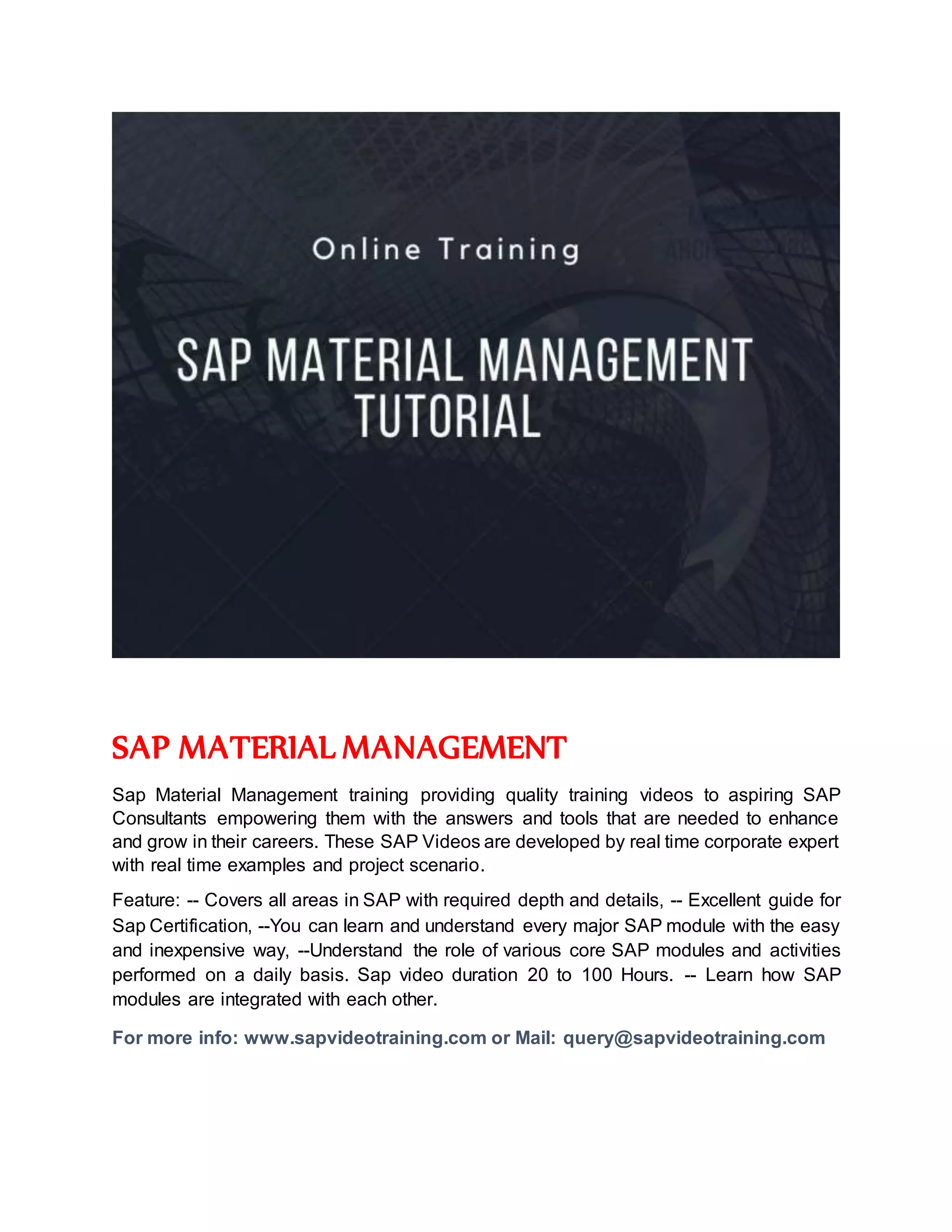 Sap Material Management | PDF