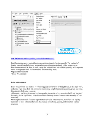 Sap material management and how to use | PDF
