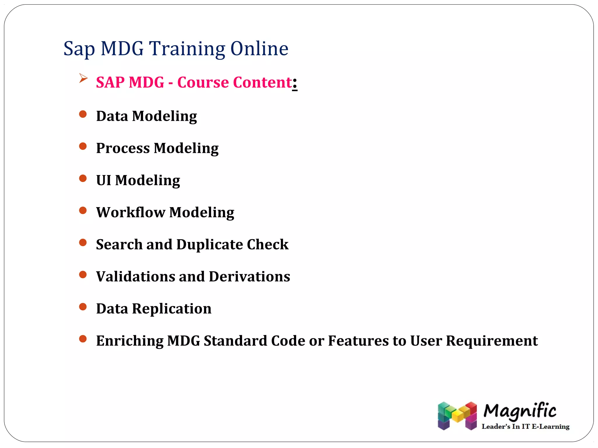Sap mdg online training in india | PPT