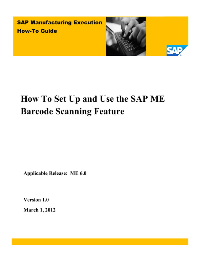 Sap me how to-guide - barcode scanning | PDF