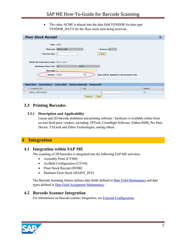 Sap me how to-guide - barcode scanning | PDF