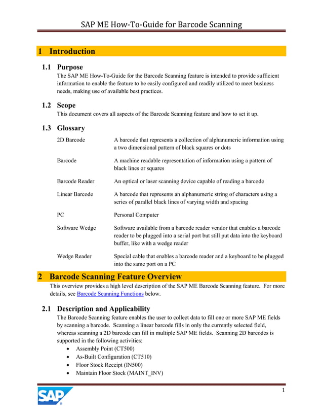 Sap me how to-guide - barcode scanning | PDF