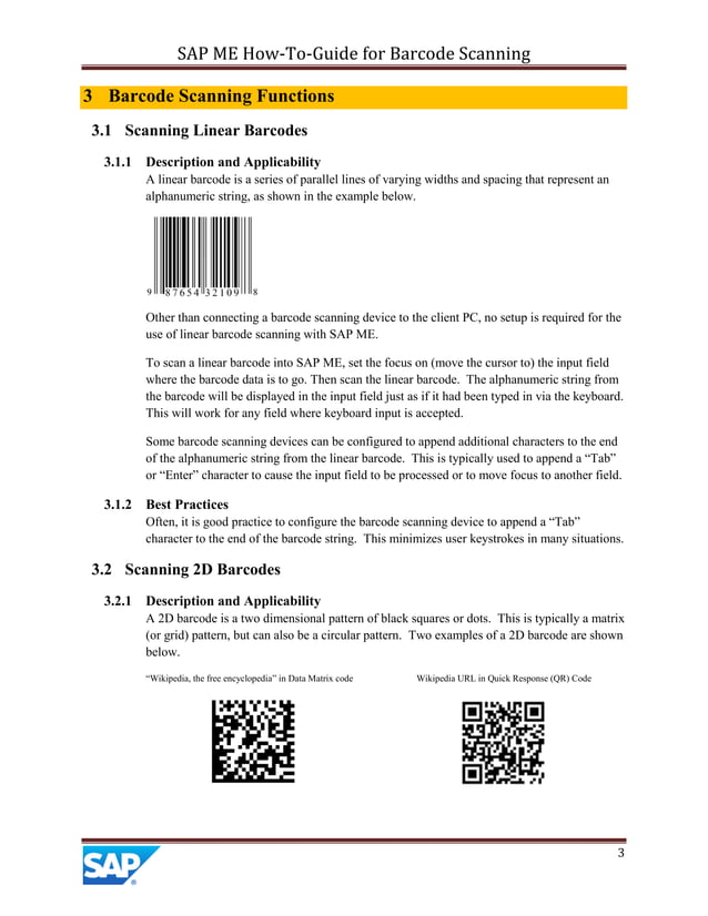 Sap me how to-guide - barcode scanning | PDF