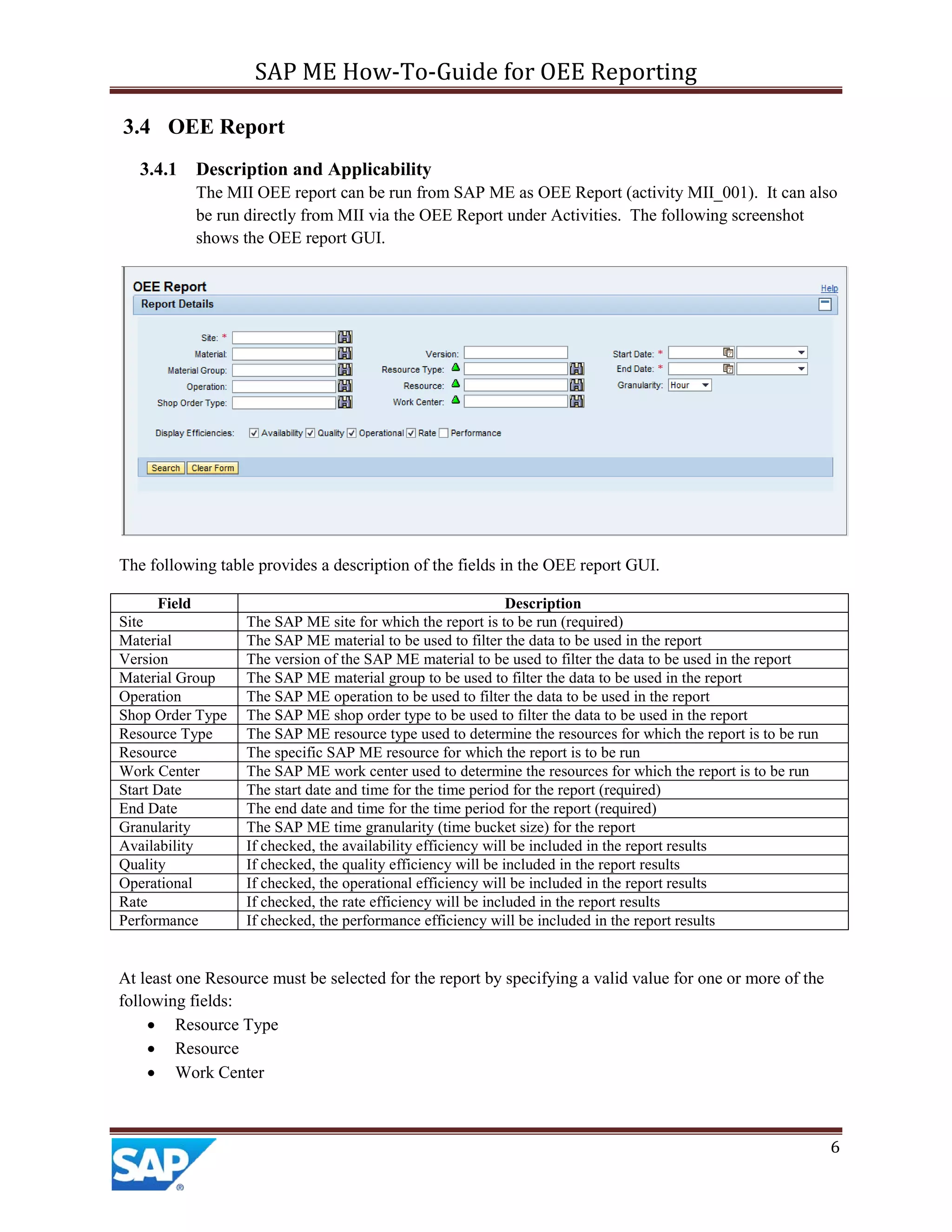 Sap me how to-guide - oee reporting | PDF