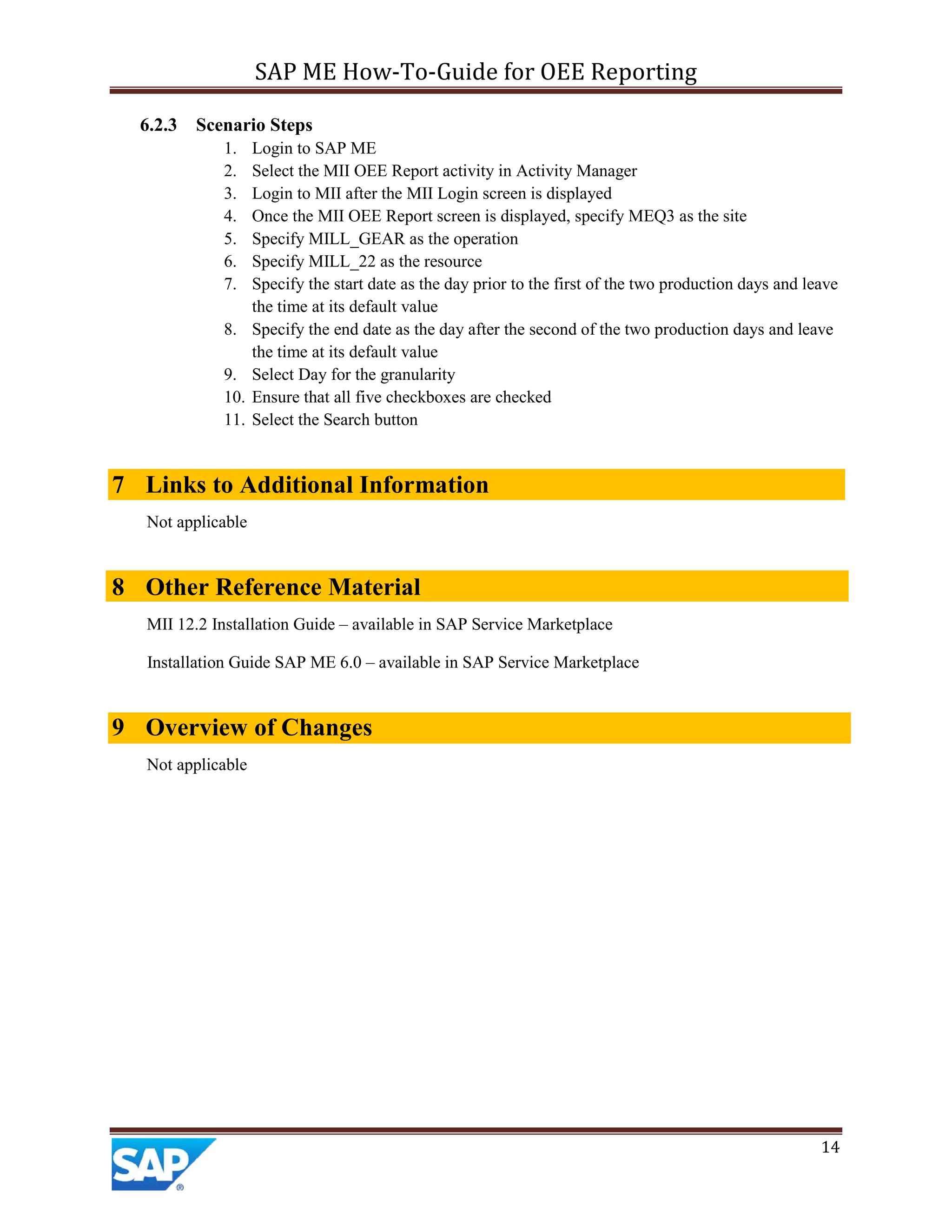 Sap me how to-guide - oee reporting | PDF