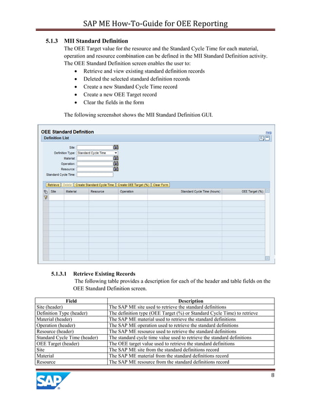 Sap me how to-guide - oee reporting | PDF