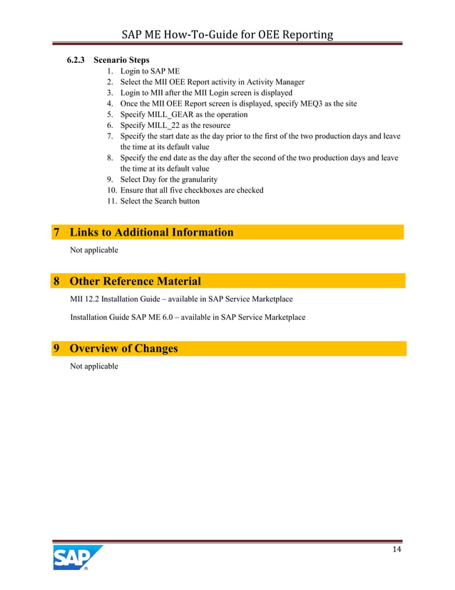 Sap me how to-guide - oee reporting | PDF