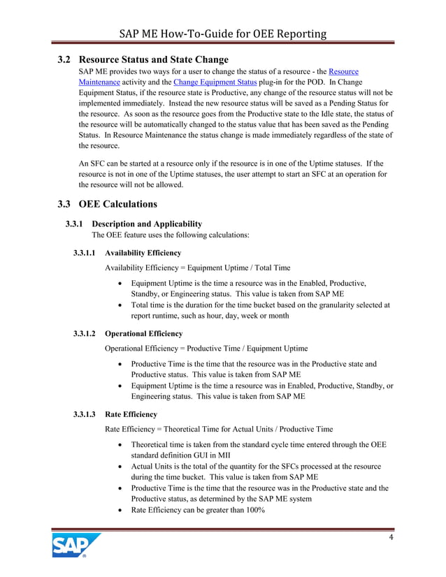 Sap me how to-guide - oee reporting | PDF