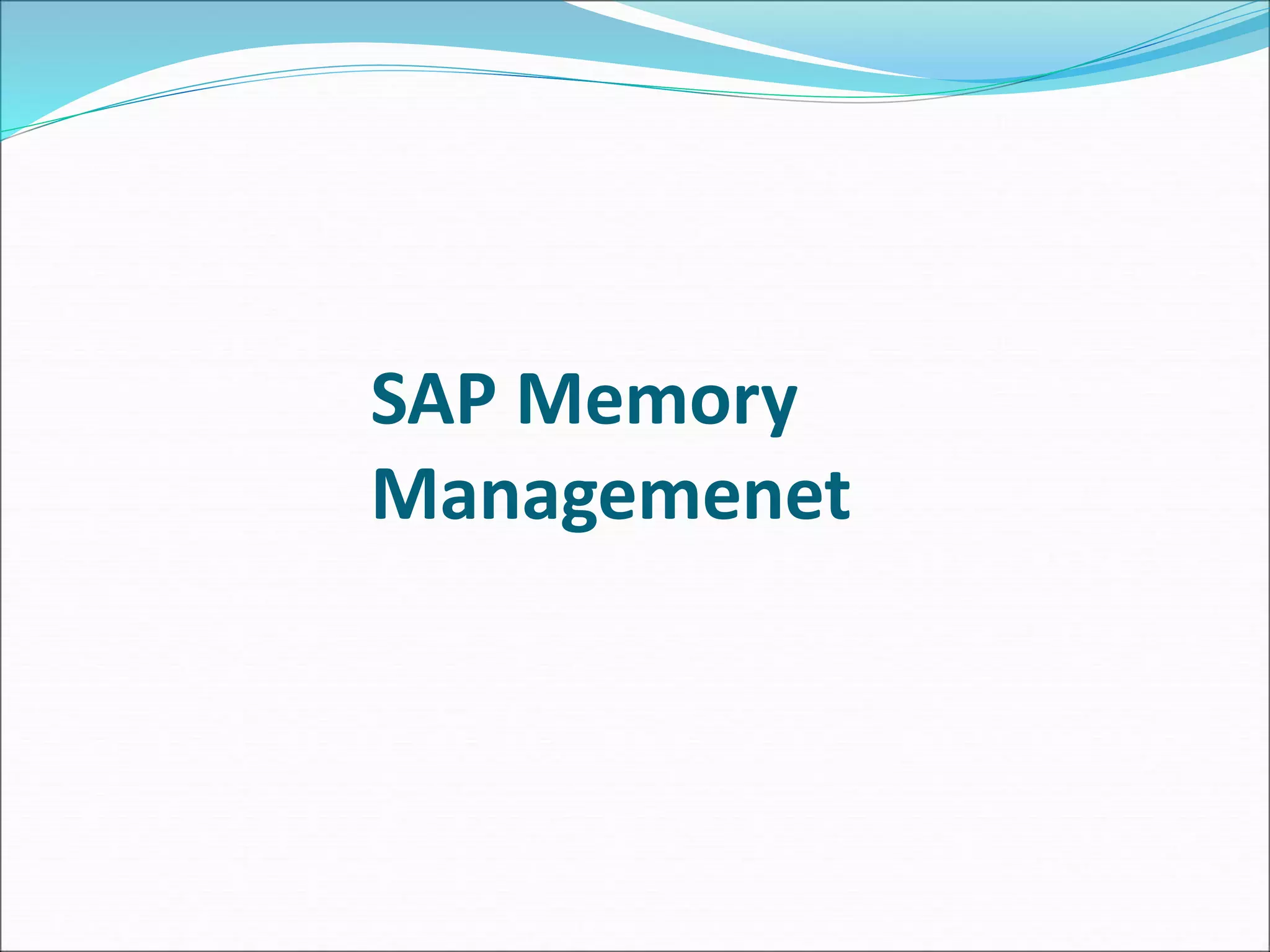 Sap Memory Managementppt