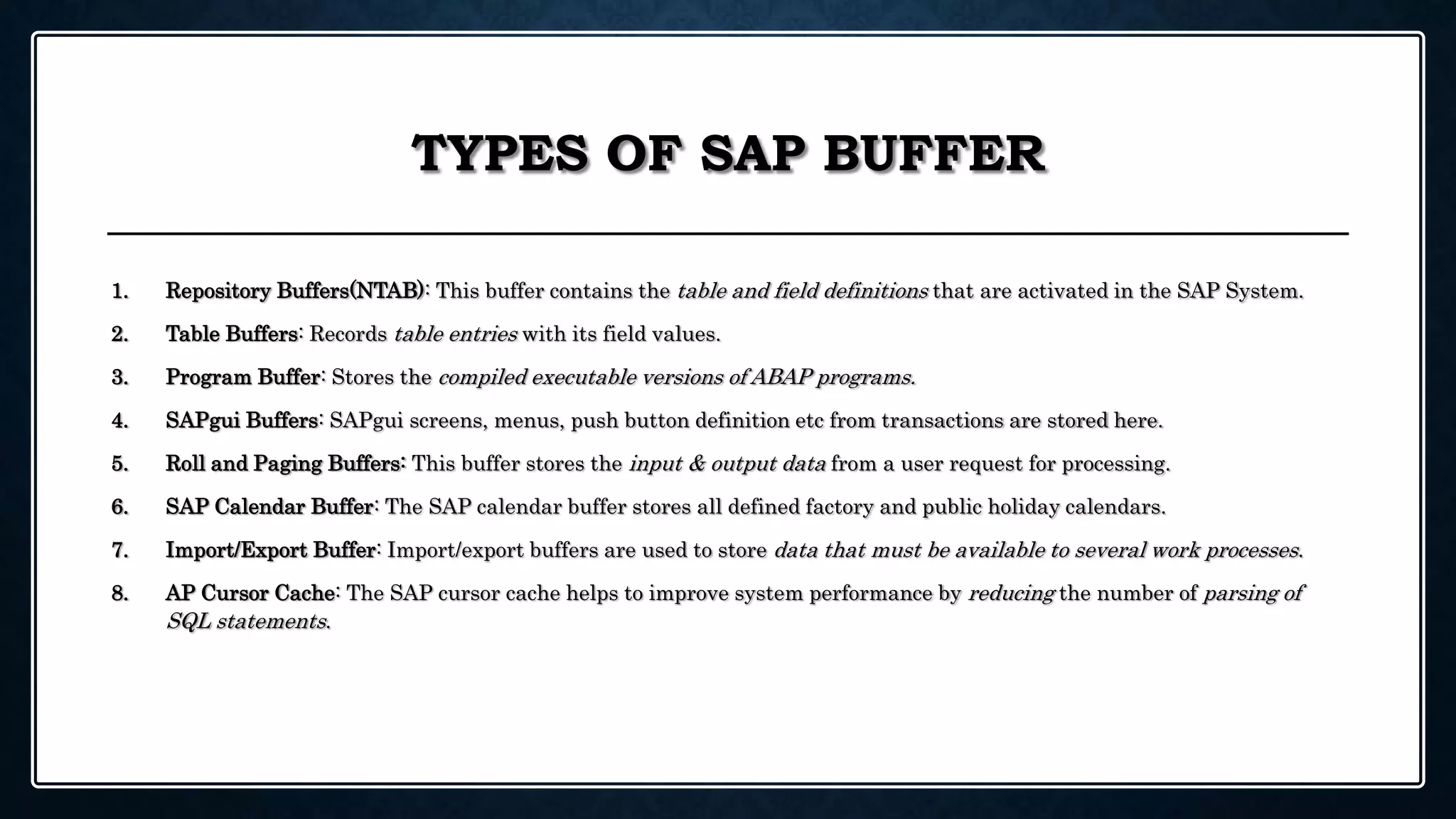 Sap memory management ,workload and performance analysis.pptx
