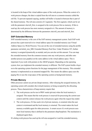 Sap memory managerment | DOC | Operating Systems | Computer Software and Applications
