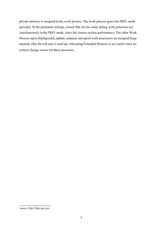 Sap memory managerment | DOC | Operating Systems | Computer Software and Applications