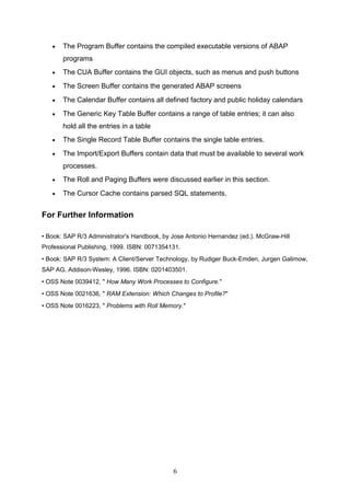 Sap memory managerment | DOC | Operating Systems | Computer Software and Applications