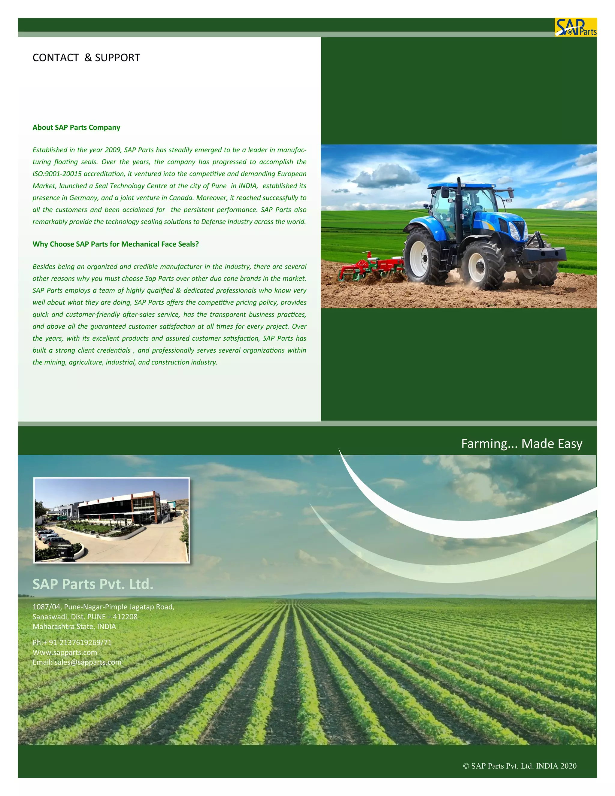 SAP-METAL FACE SEALS For Tractor Axles | PDF