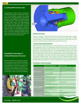 SAP-METAL FACE SEALS For Tractor Axles | PDF