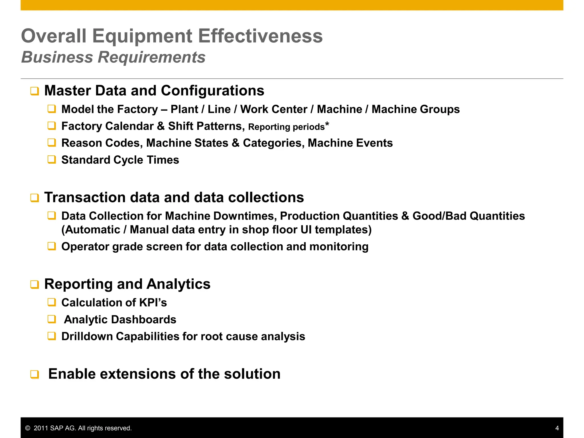 SAP MII 14.0 - OEE Overview PM Equipment Effectiveness | PDF