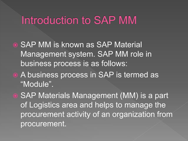 SAP MM Training in Chennai | PPT
