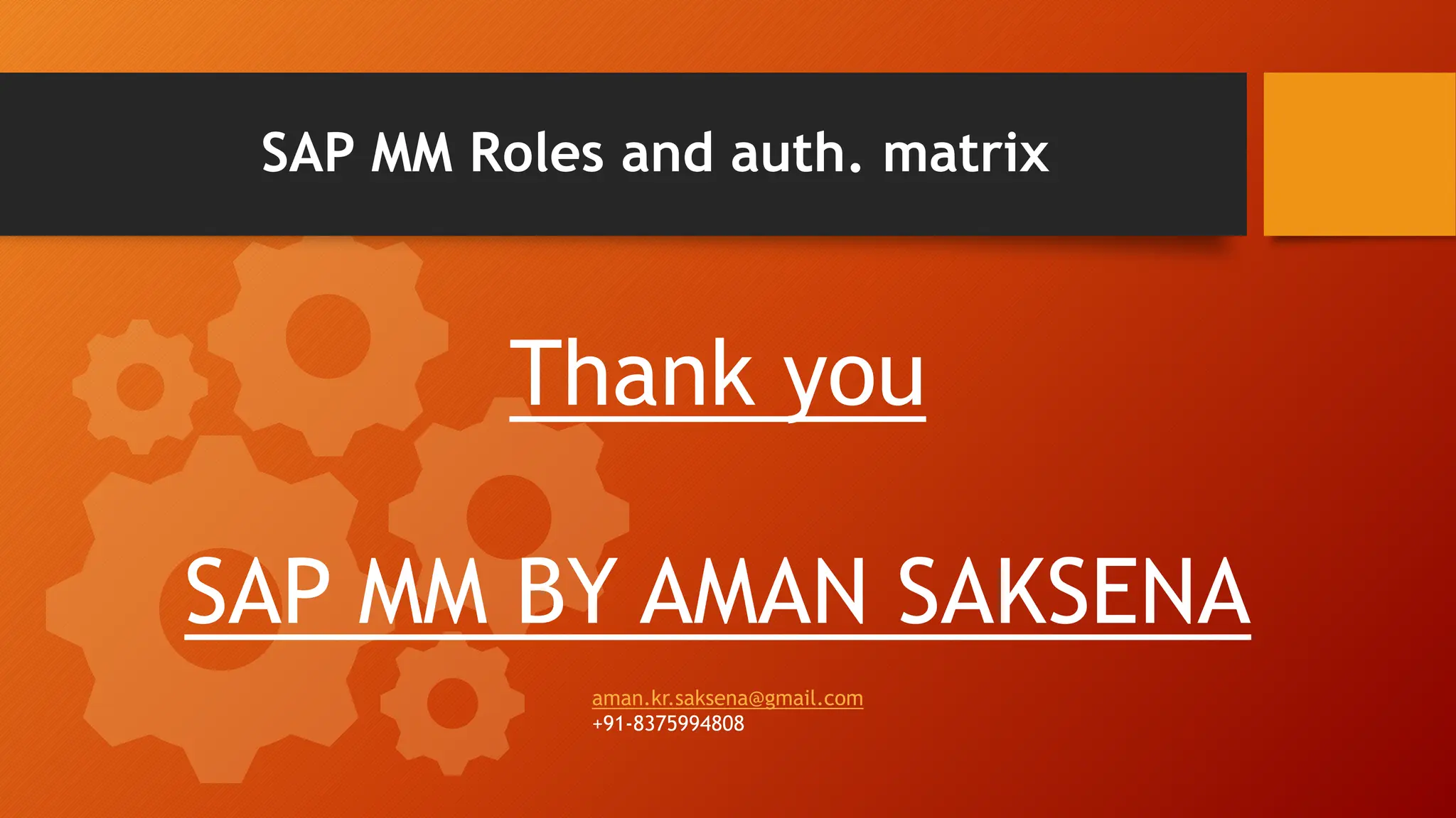 Sap Mm Authorization Matrix And User Roles Pdf