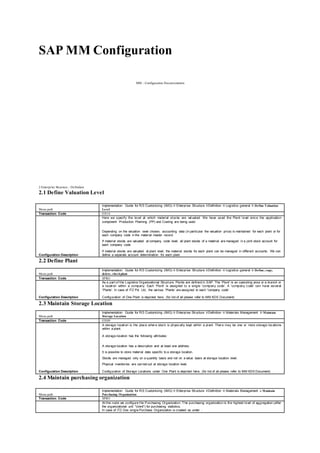 Sap mm c onfigration guid | DOCX