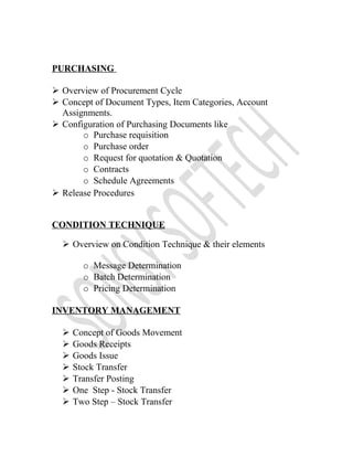 Sap mm course contents | PDF