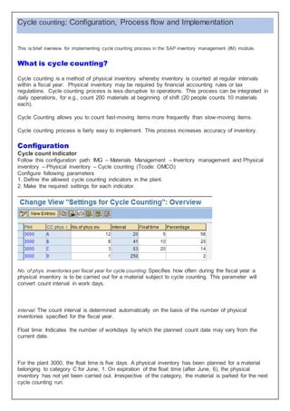SAP MM IM Physical inventory -cycle counting | DOCX | Logistics | Business