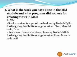 SAP MM Interview questions | PPTX