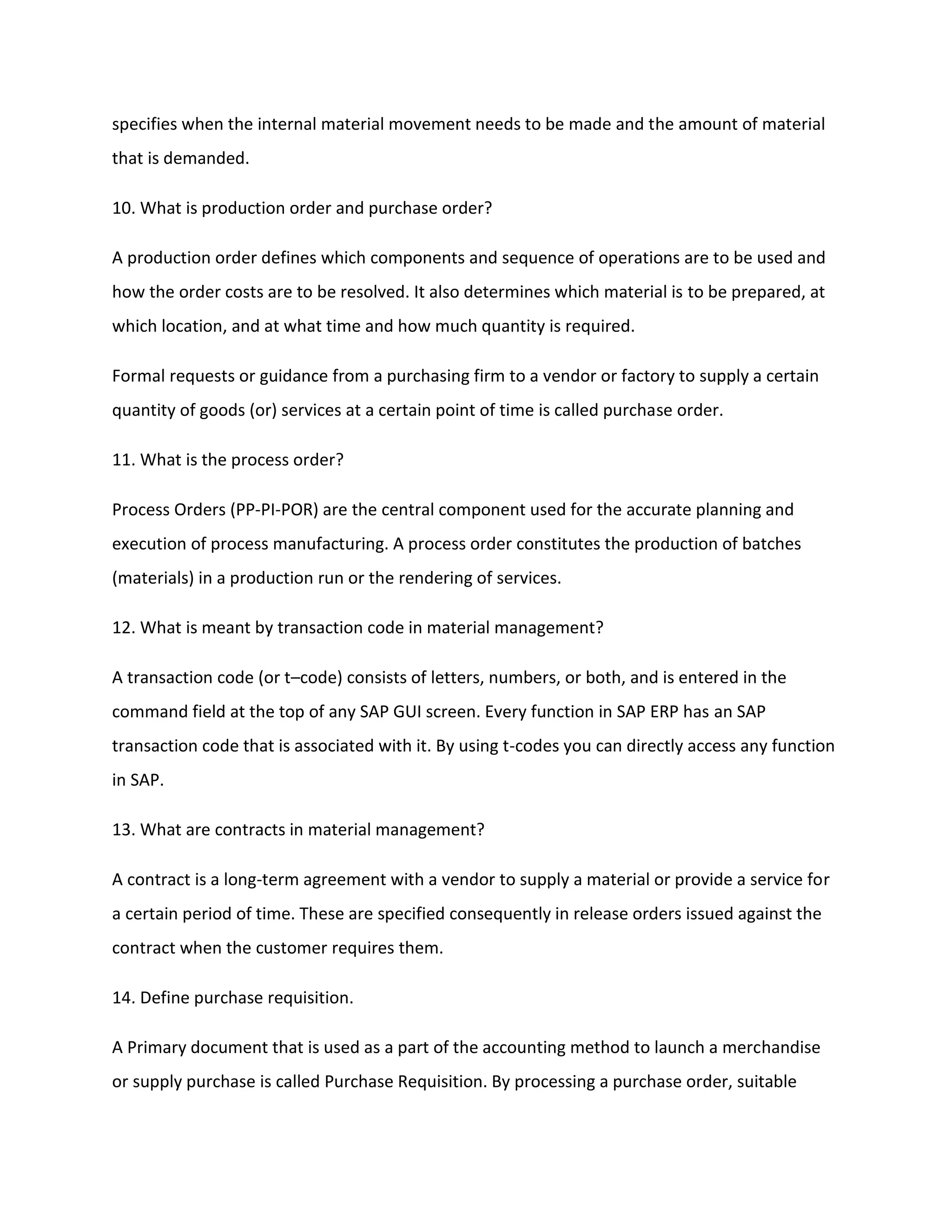 Top 25 Sap Mm Interview Questions And Answers Iq Online Training Pdf