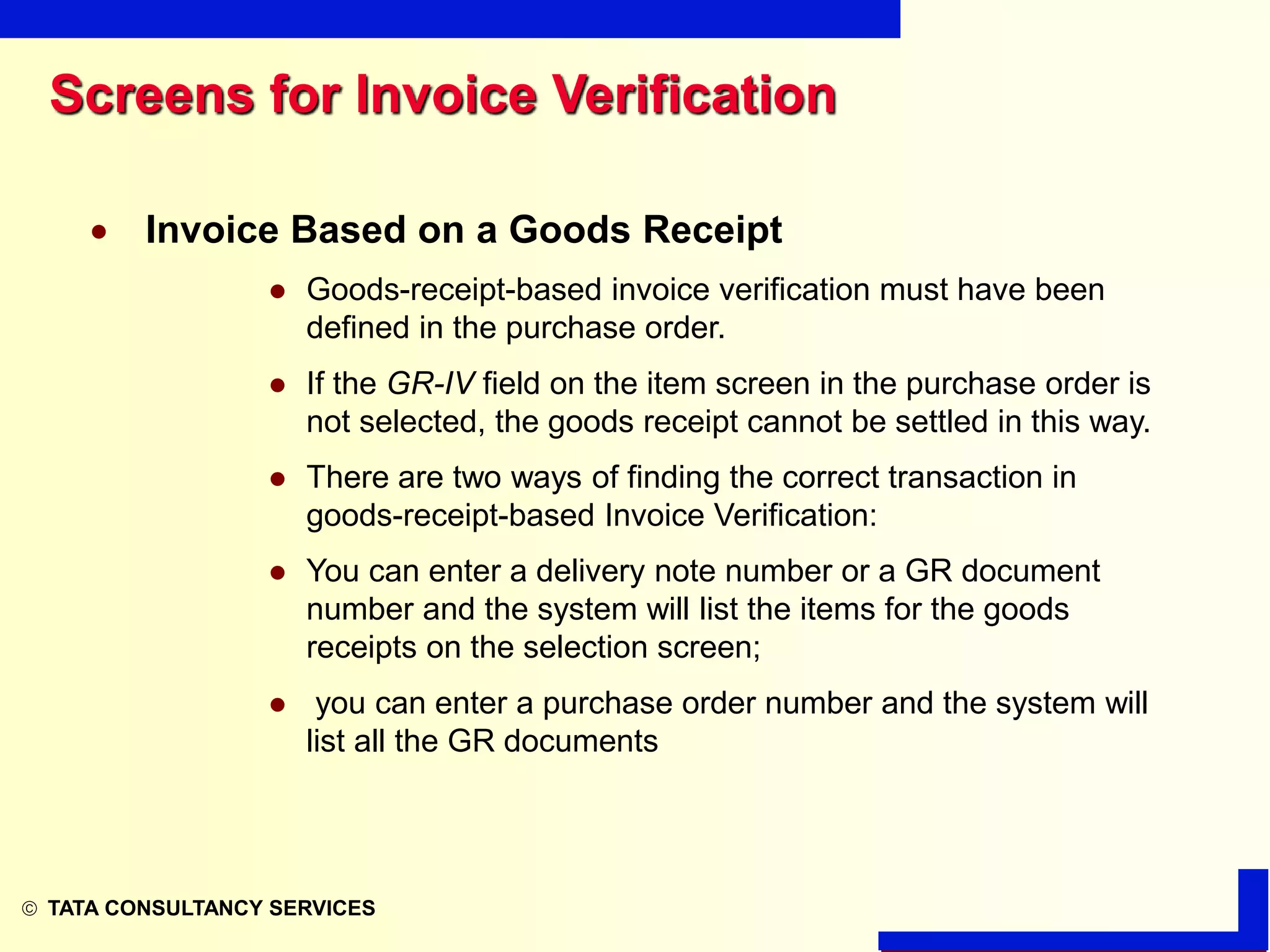 SAP MM INVOICE VERIFICATION.ppt