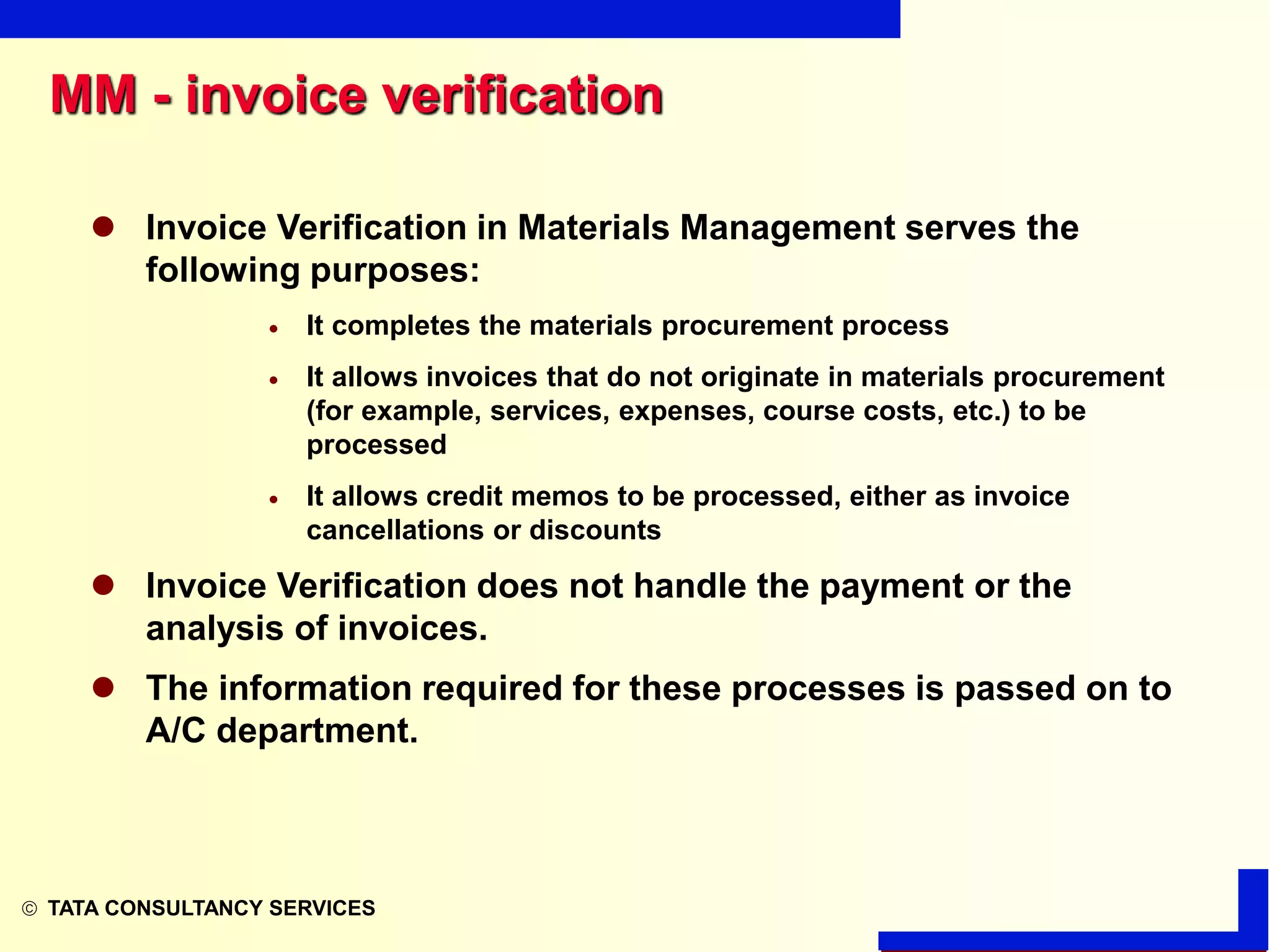 SAP MM INVOICE VERIFICATION.ppt