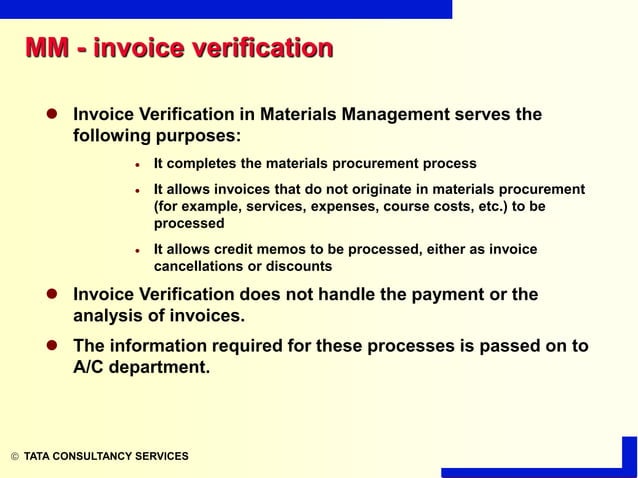 SAP MM INVOICE VERIFICATION.ppt